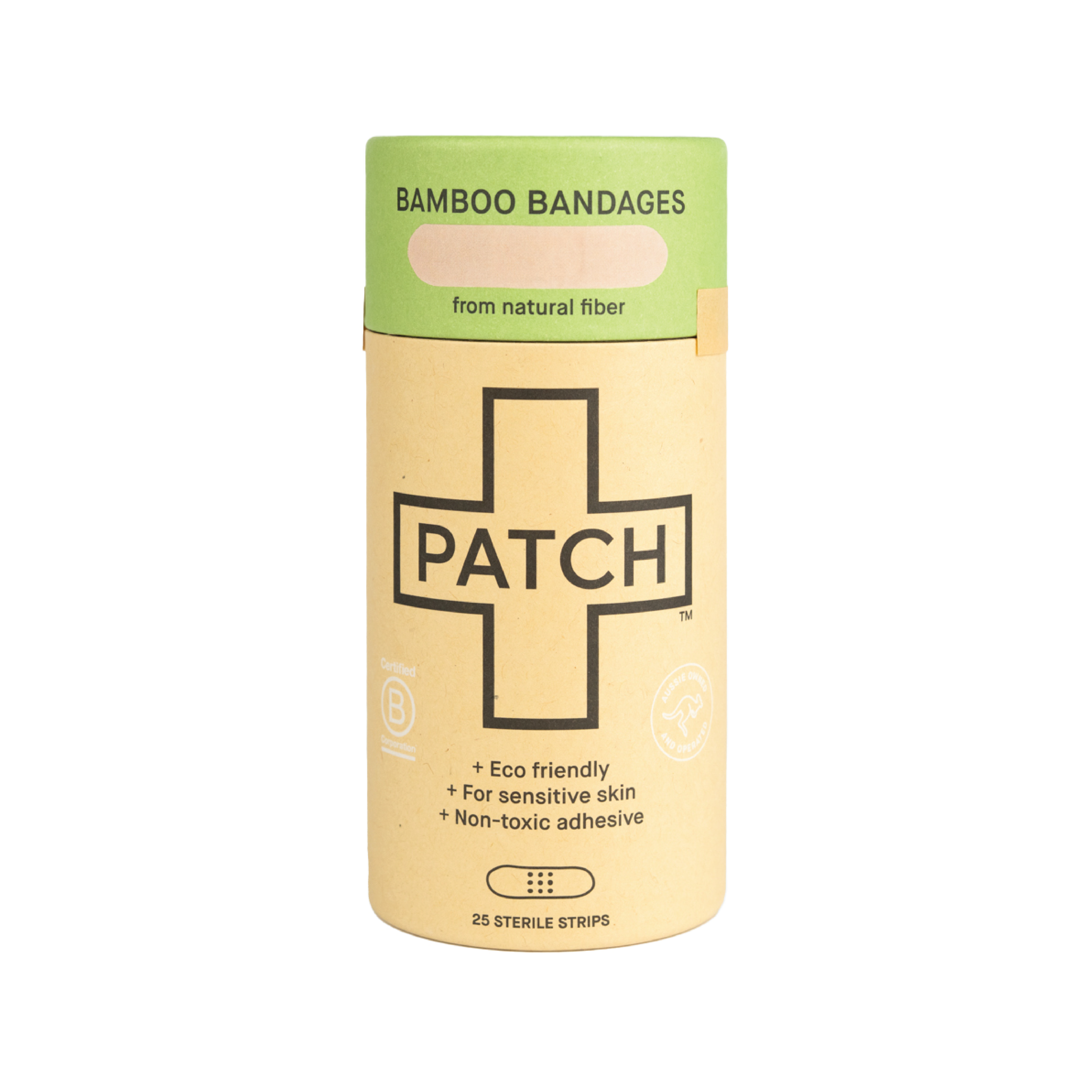 PATCH Natural Bamboo Bandages, Hypoallergenic for Sensitive Skin ...