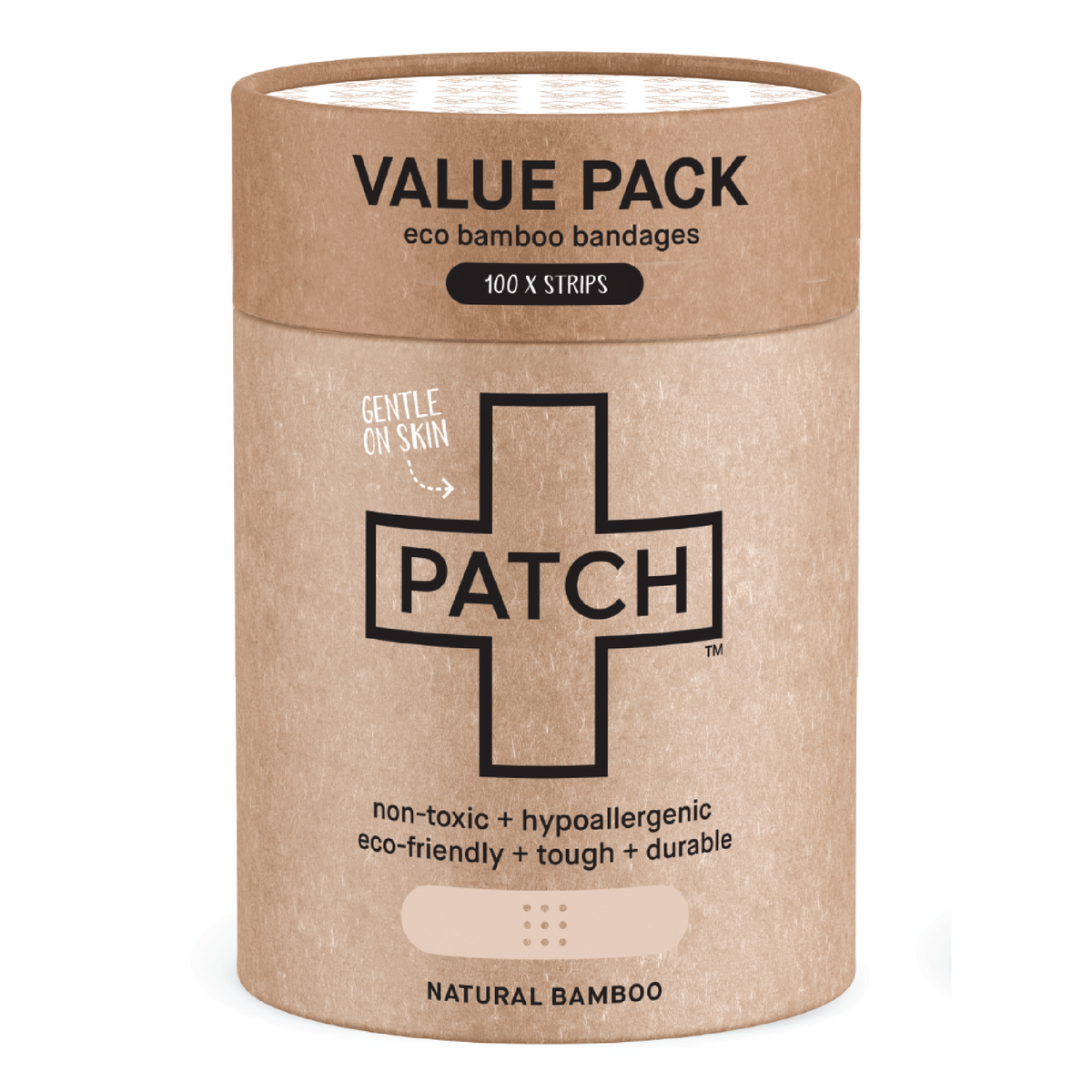 PATCH VALUE PACK -100 Natural Bamboo Bandages |Sensitive Skin Friendly ...
